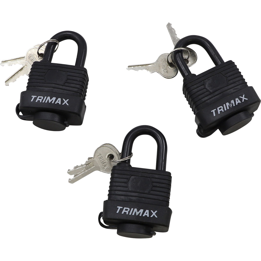 Trimax Weather-Proof Padlock Keyed-Alike 3-Pack - Parts Giant