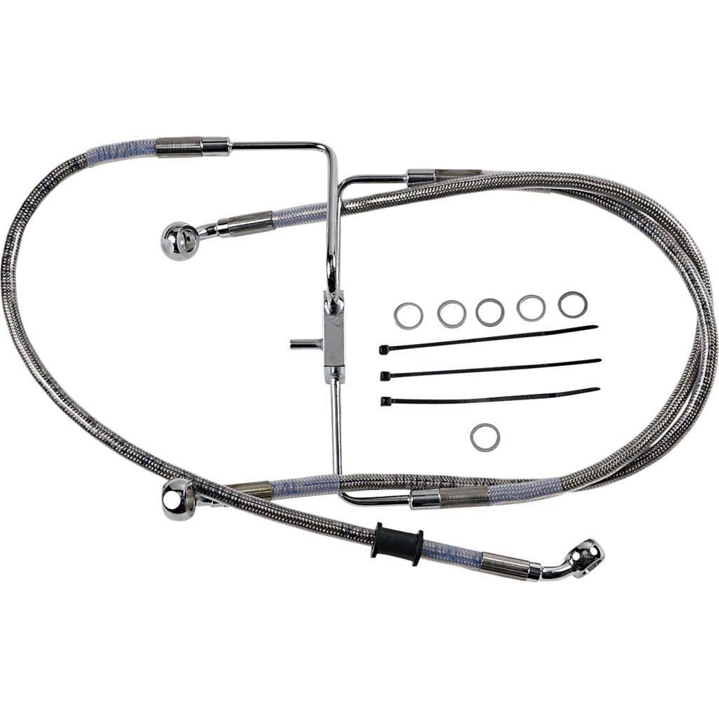 Drag Specialties Stainless Steel Braided Brake Line Kit - Parts Giant