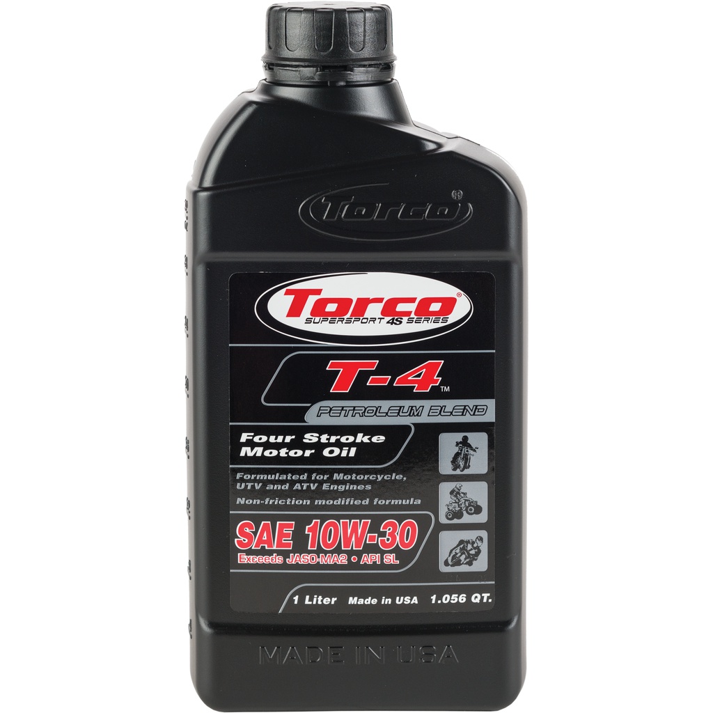 Torco T4 Petroleum Motorcycle Oil 10W-30 1-Liter - Parts Giant