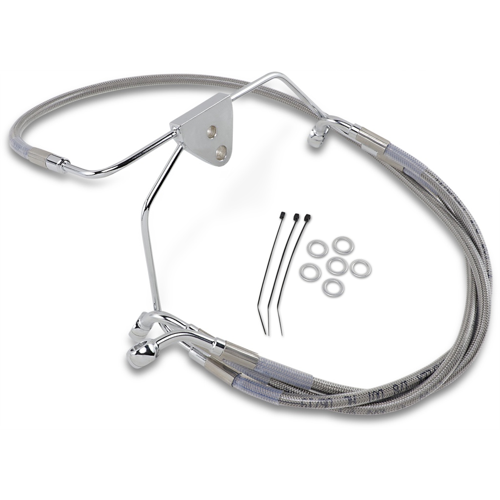 Drag Specialties Stainless Steel Braided Brake Line Kit - Parts Giant