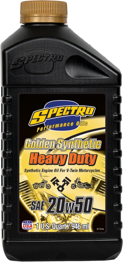 Spectro Golden Heavy Duty Synthetic V-Twin Motorcycle Engine Oil 20W-50 ...