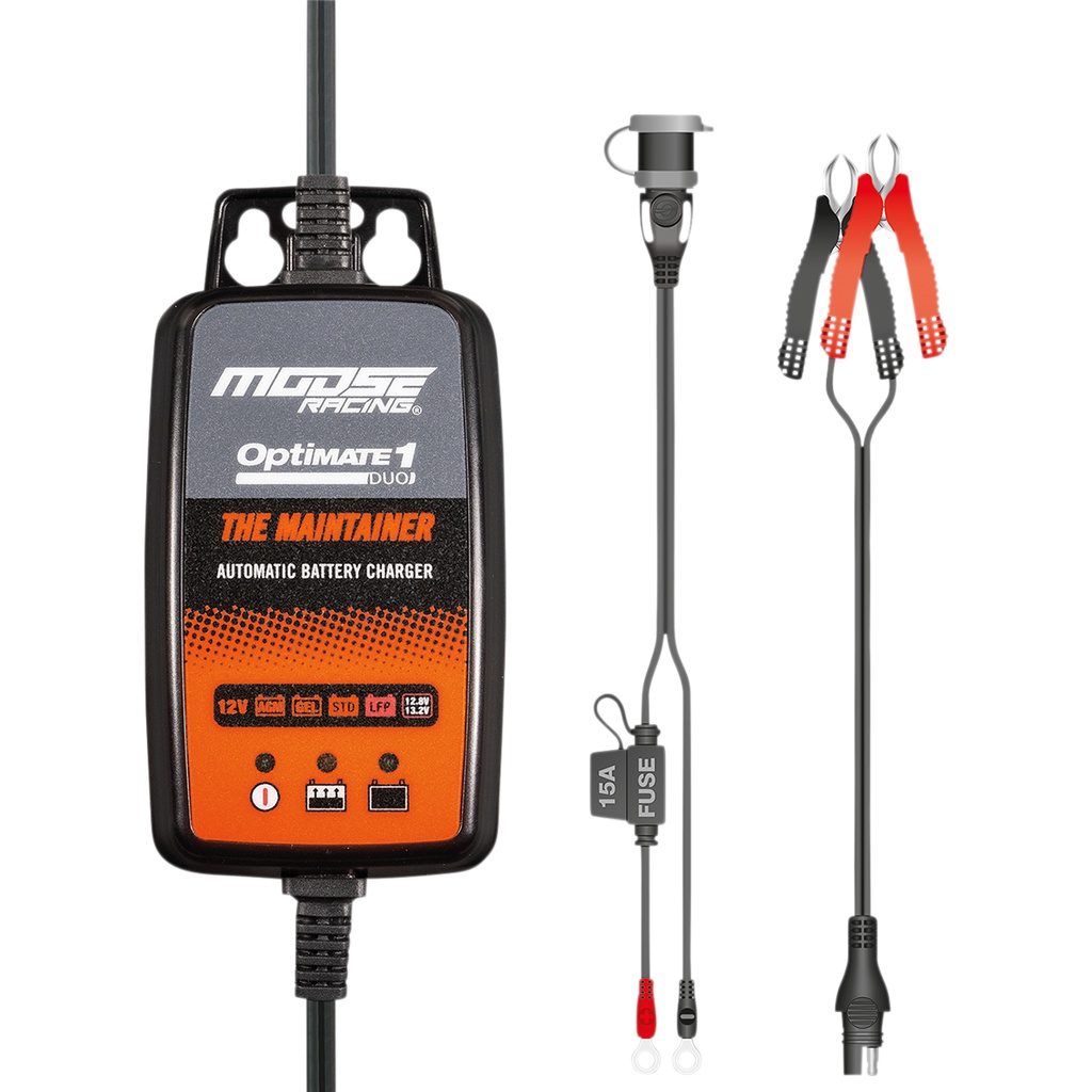 Moose Optimate 1 Duo Battery Charger/Maintainer - Parts Giant