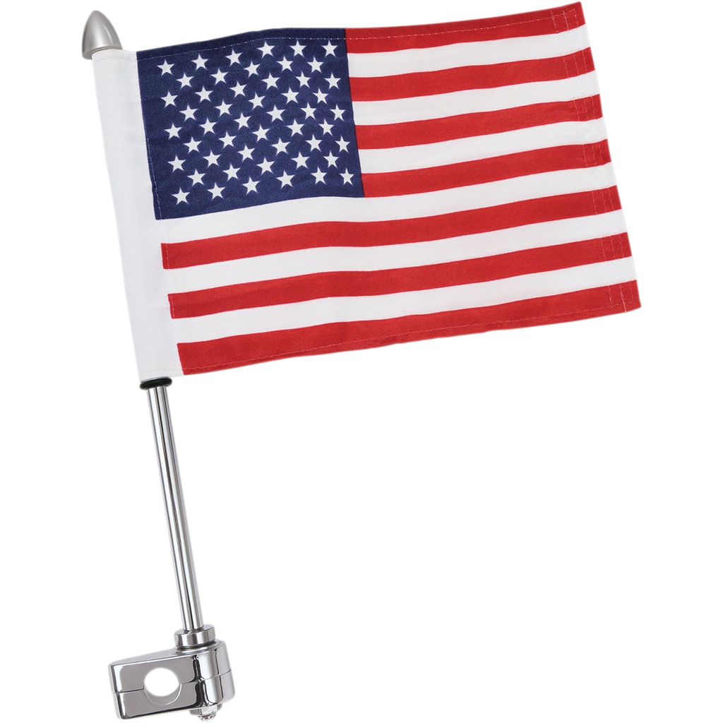 Show Chrome Flag Pole with Acorn 12" Red/White/Blue - Parts Giant