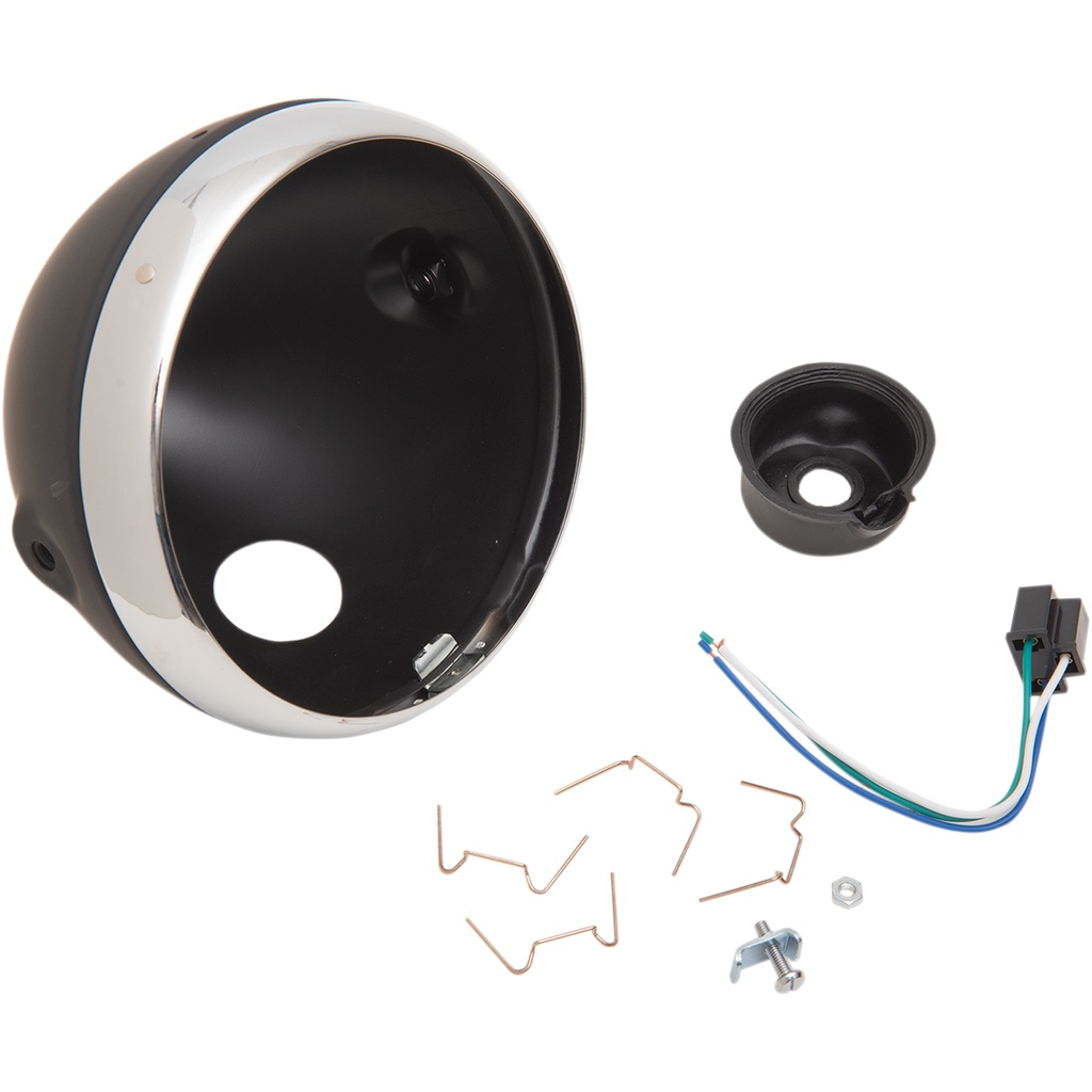 Emgo 7" Lucas Style Side-Mount Headlight Shell - Parts Giant