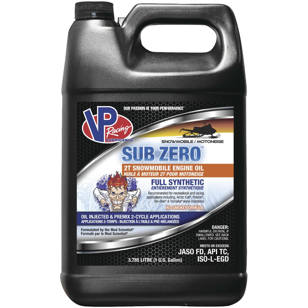 VP Racing Sub-Zero Full-Synthetic 2T Snowmobile Engine Oil 1 Gallon ...