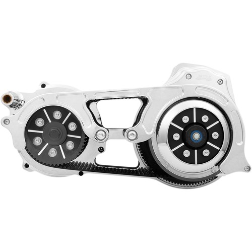 BDL Open Belt Drive Kit with 1-Piece Motor Plate Chrome - Parts Giant