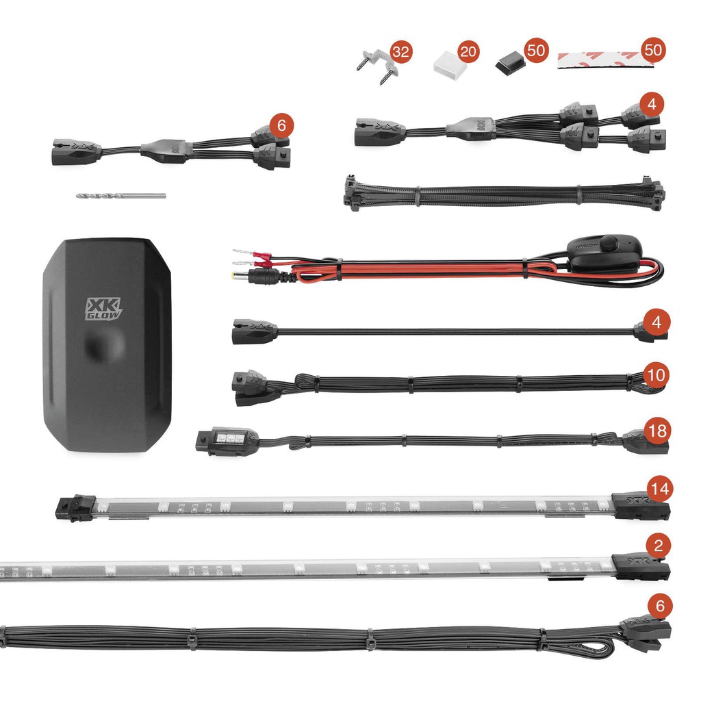 XK Glow XKChrome RGB UTV LED Underglow Light Kit - Parts Giant